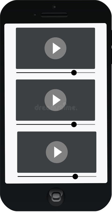 Multimedia Video Player Shape on a Smartphone Display Vector ...