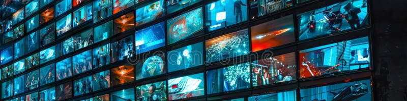 Multimedia Video Wall Television Broadcast. Multimedia Wall Television ...