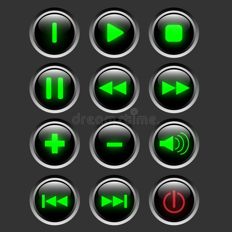 Multimedia icons stock vector. Illustration of button - 13851712