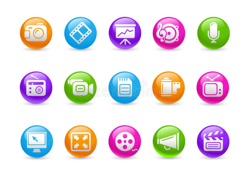 Multimedia Icons // Basics stock vector. Illustration of camera - 26170737