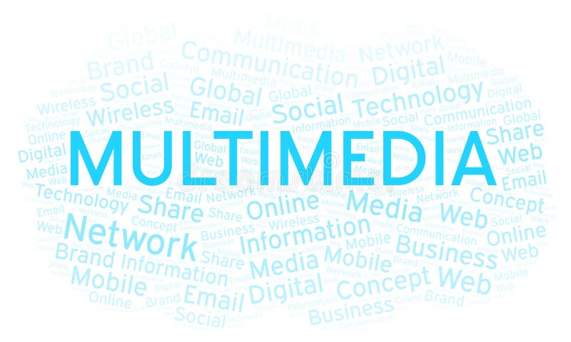 Multimedia word cloud stock illustration. Illustration of social ...