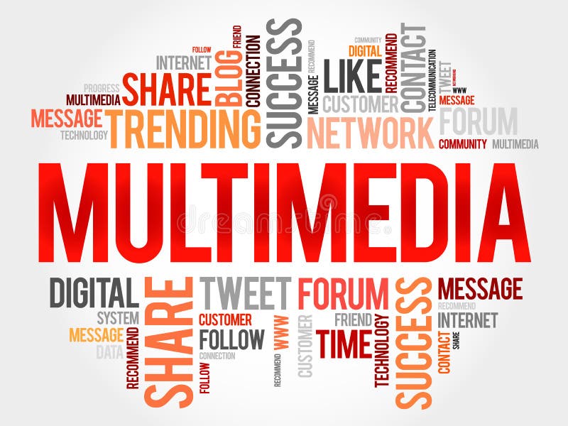 Multimedia word cloud stock illustration. Illustration of design ...