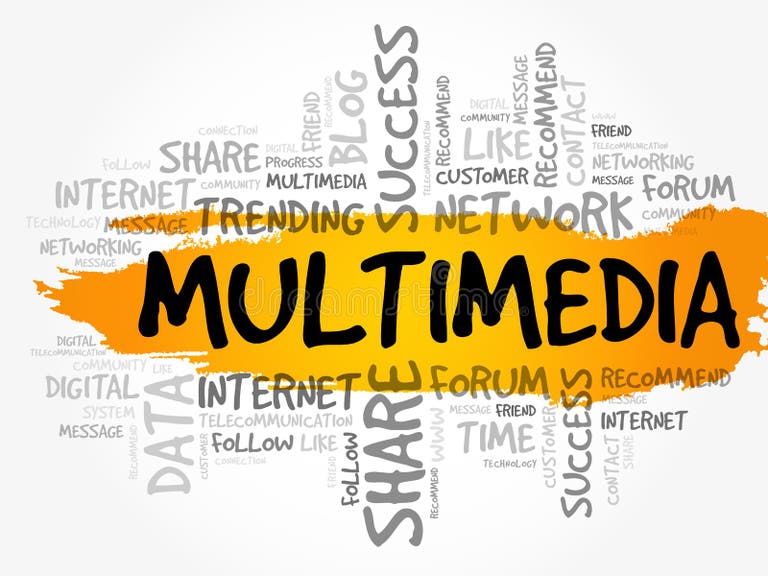 Multimedia word cloud stock image. Image of collage - 200827941