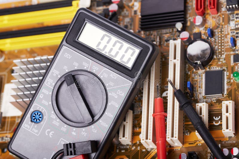 Testing Circuit with Digital Multimeter Stock Image - Image of ...