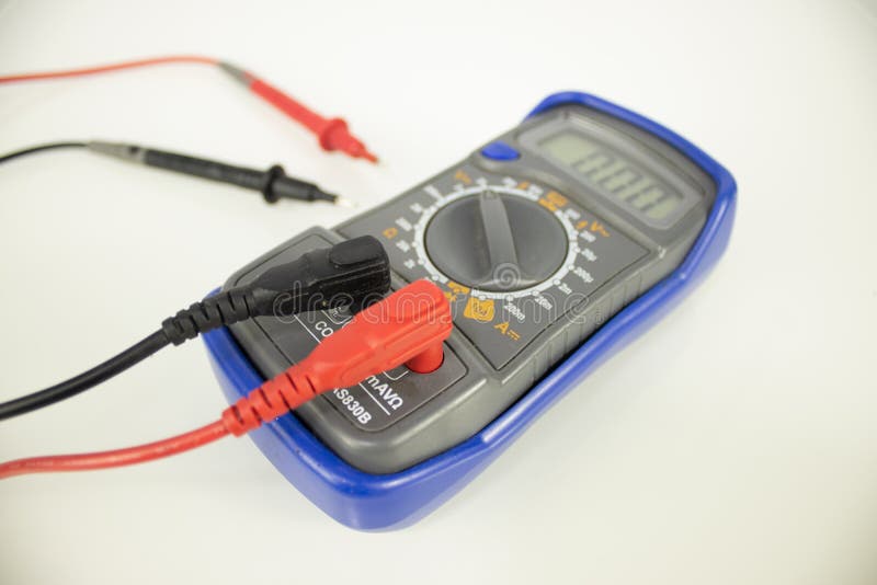 Multimeter with Both Red and Black Wire Probe Stock Image - Image of ...