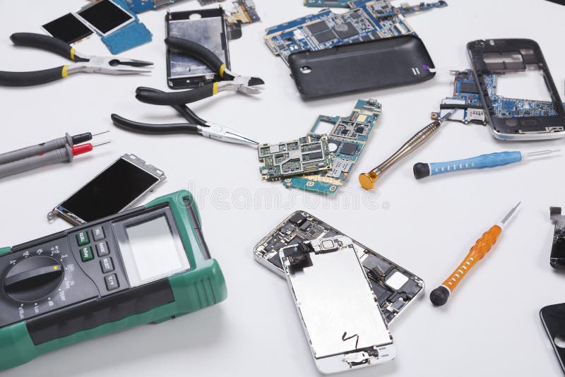 Broken Electronics On Garbage Dump Stock Photo - Image of soldering ...