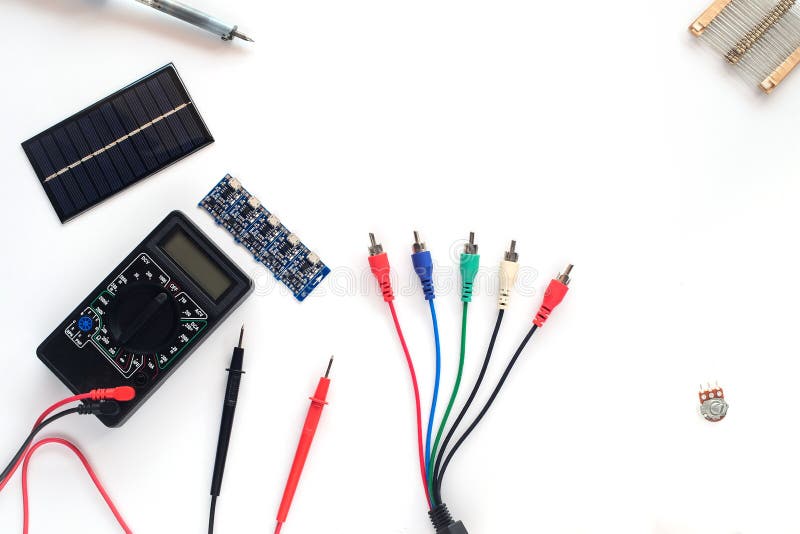 Multimeter Digital with Small Electronic Stock Photo - Image of printed ...