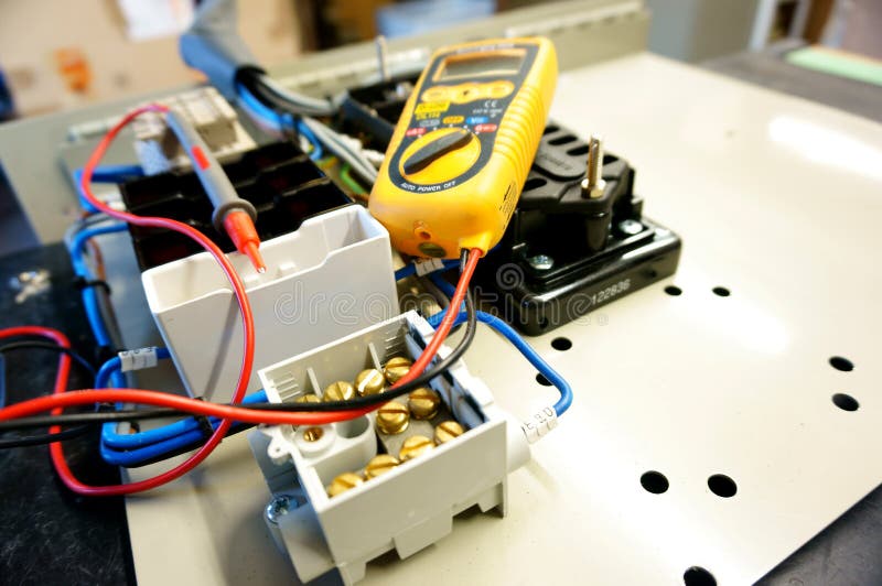 Multimeter On Electronic Panel A Stock Photo - Image of circuit, power ...