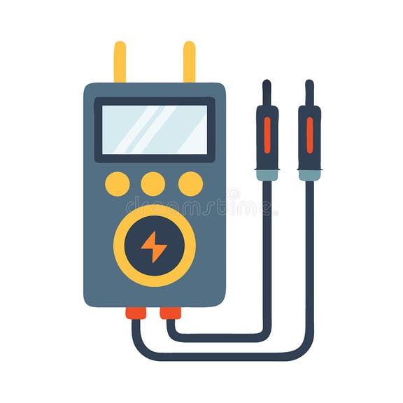Multimeter Icon Flat Vector Stock Illustration - Illustration of tools, plug: 381386845