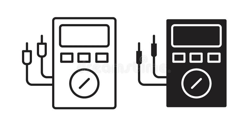 Multi Meter Thin Line Icon Set Stock Vector - Illustration of ampere ...