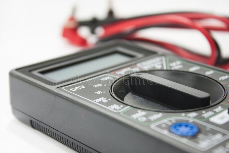 Multimeter Instrument with Wires on the White Background Stock Image ...