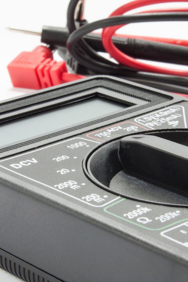 Multimeter Instrument with Wires on the White Background Stock Photo ...