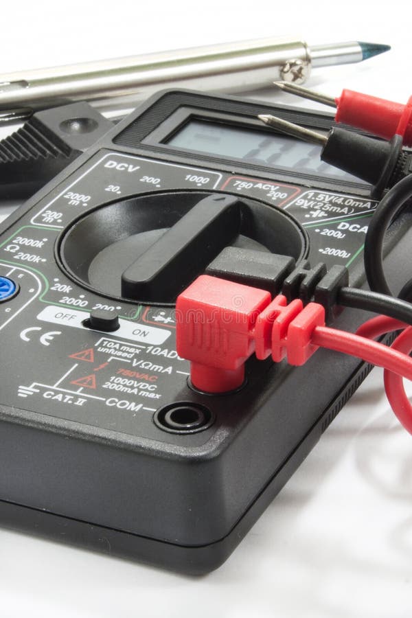 Multimeter Instrument with Wires on the White Background Stock Image ...