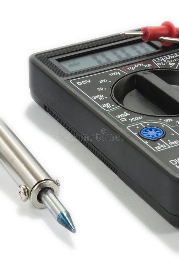 Multimeter Instrument with Wires on the White Background Stock Image ...