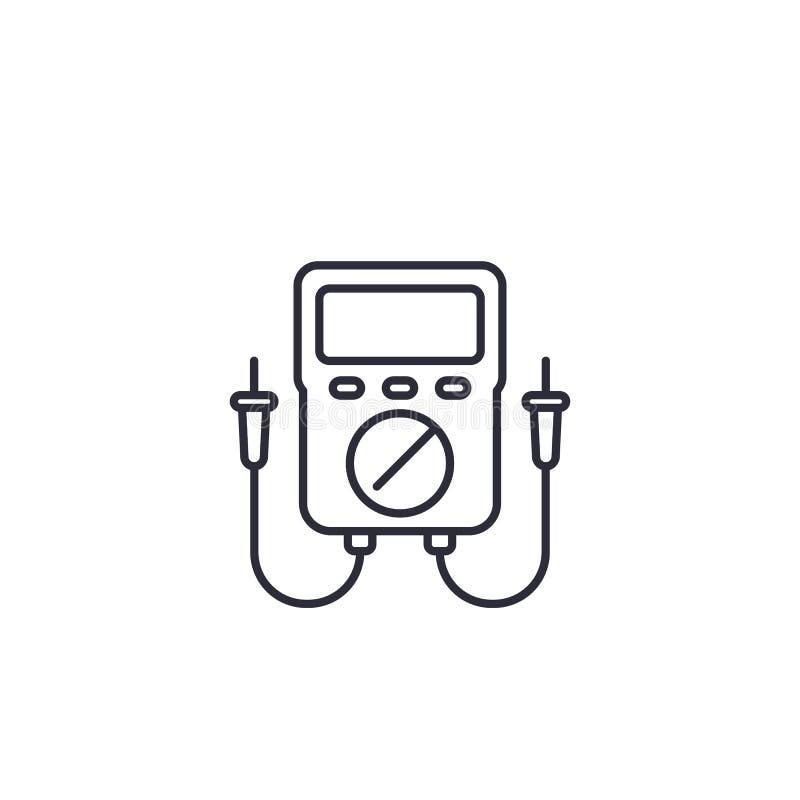 Multimeter Line Icon on White Stock Vector - Illustration of electric ...