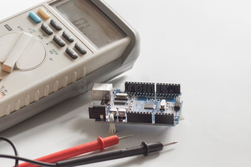 Multimeter Probes And Arduino Uno Stock Image Image Of Ammeter Conspiracy 367923443