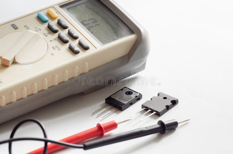 Multimeter Probes and Transistors Stock Image - Image of multi, test ...