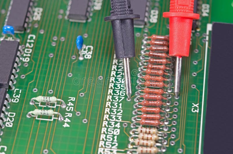 Multimeter,Resistors, Electronic Stock Photo - Image of computer ...