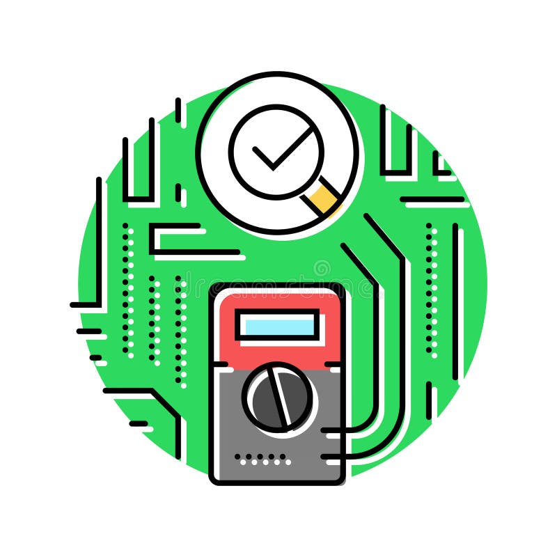 Multimeter Testing Electronics Color Icon Vector Illustration Stock ...