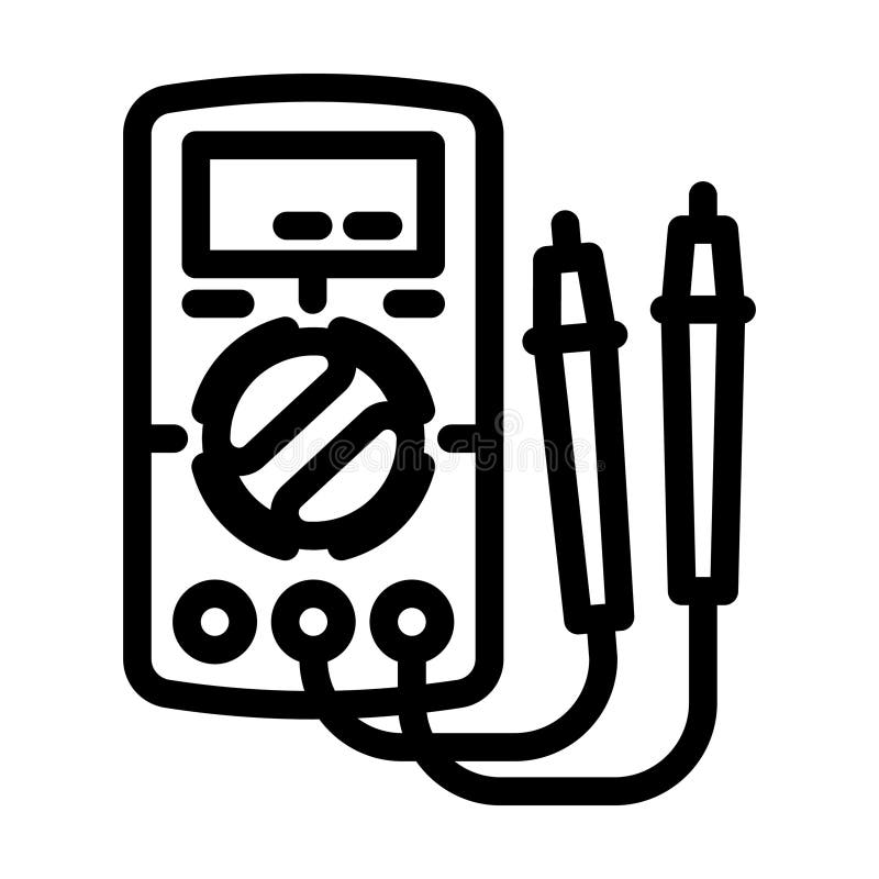 Multimeter Testing Electronics Line Icon Vector Illustration Stock ...