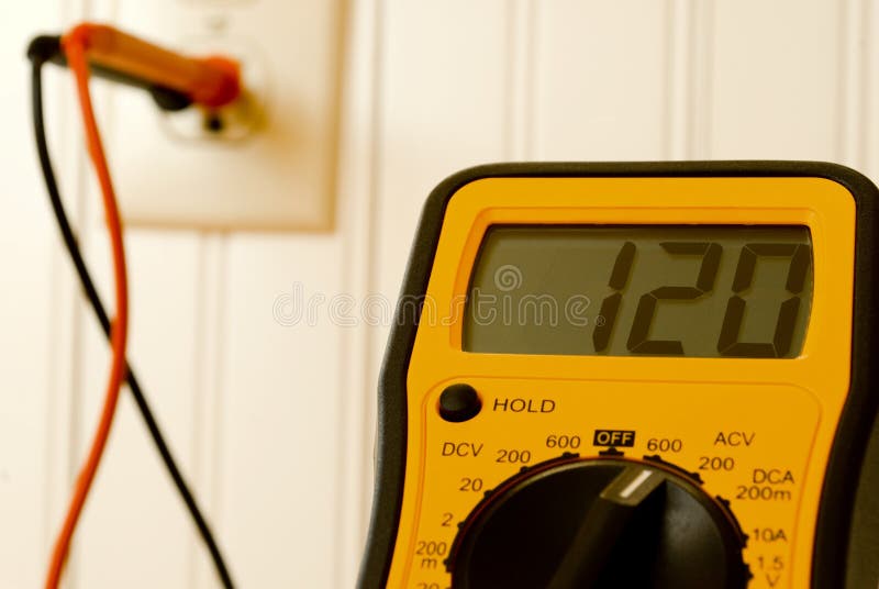 Multimeter Testing Outlet stock image. Image of electric - 17676723