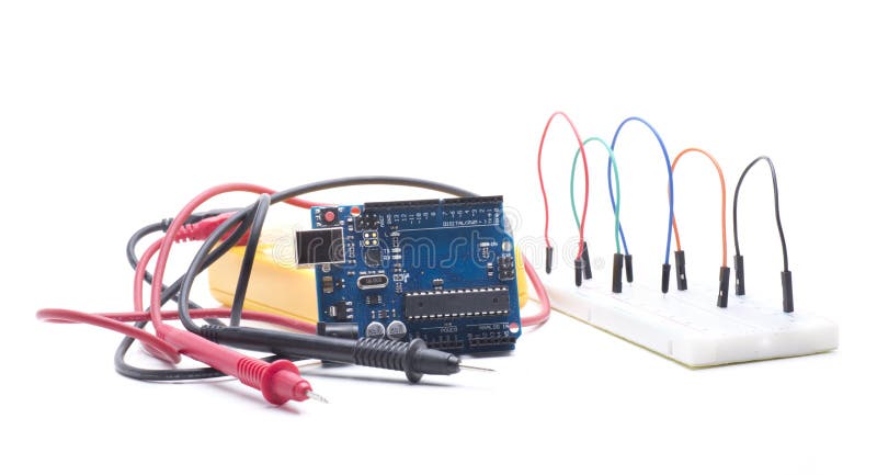 Multimeter To Measure in Arduino Stock Photo - Image of negative, diode ...