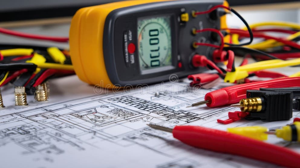 The Multimeter and Tools on a Blueprint for Electrical Inspection and ...