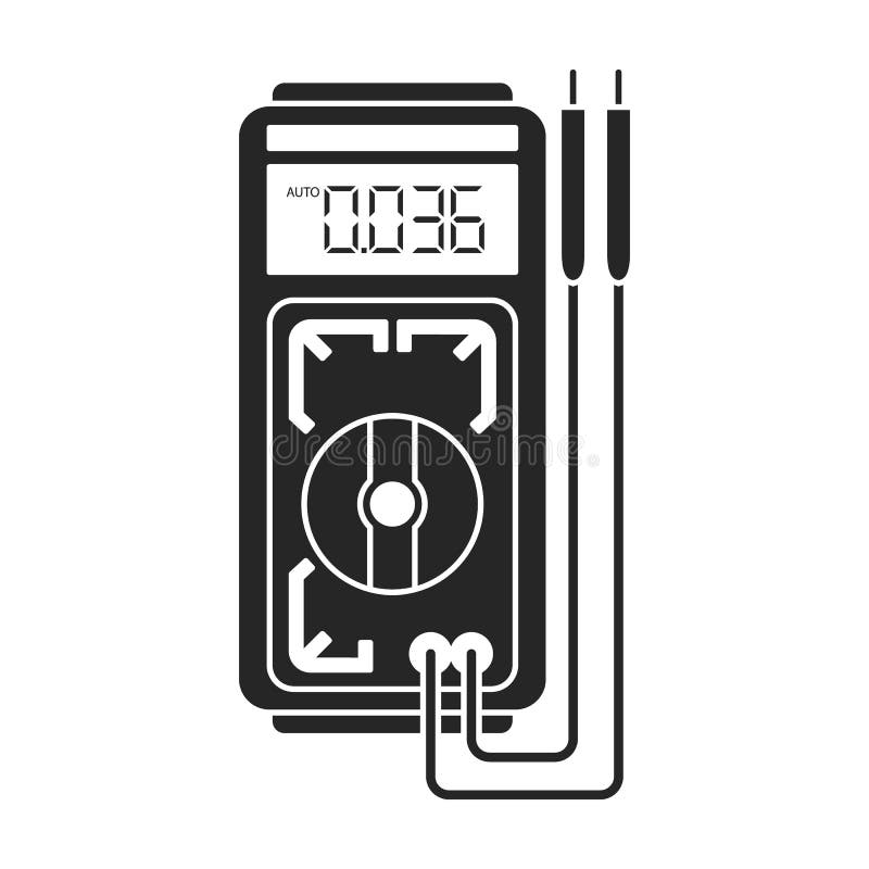 Multimeter Vector Icon.Black Vector Icon Isolated on White Background ...