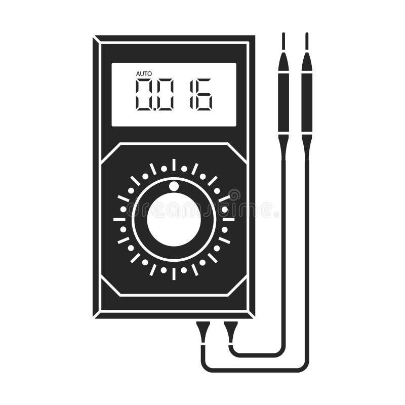 Multimeter Vector Icon.Black Vector Icon Isolated on White Background ...
