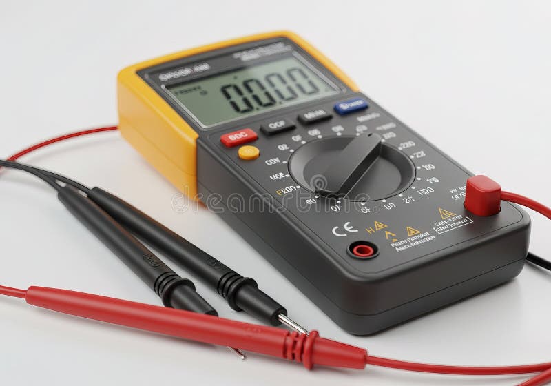 A Multimeter is on a White Background with a Red Cord AI Generated ...
