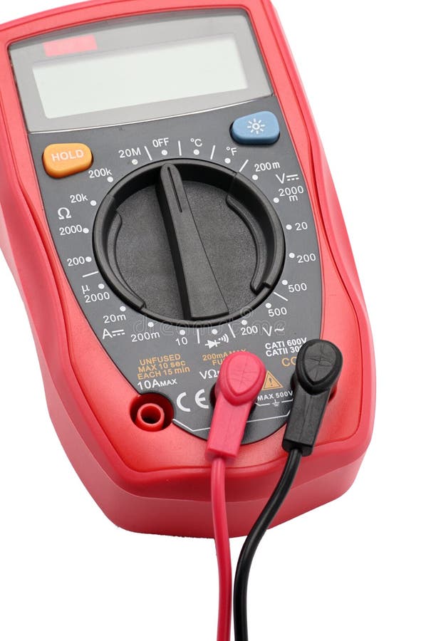 Multimeter for Working with Electricity on a White Background Stock ...
