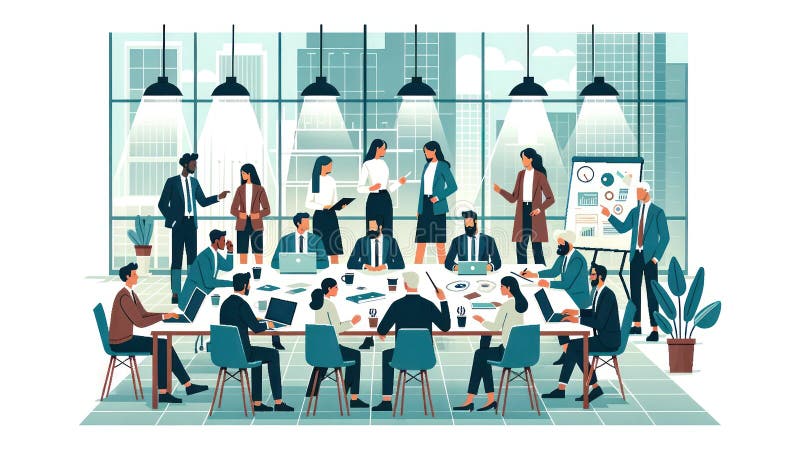 Multinational Business Team Working Together in Open Office Setting AI ...