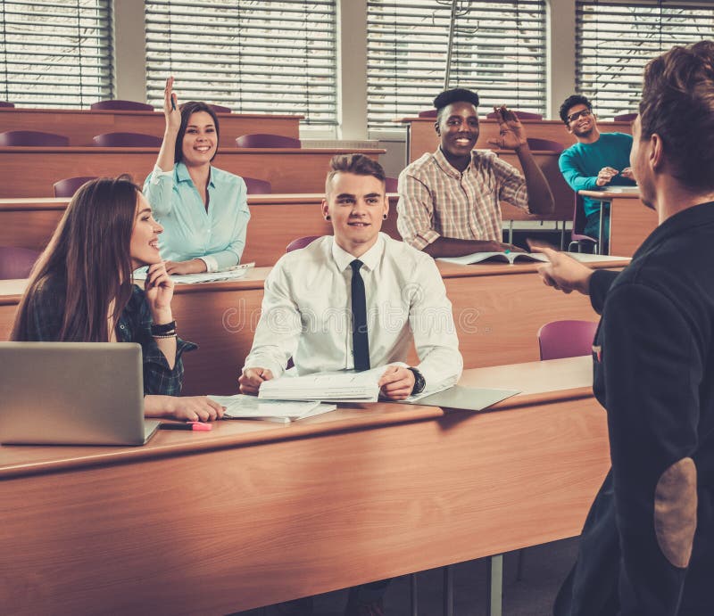 Multinational Group of Cheerful Students Taking an Active Part in a ...