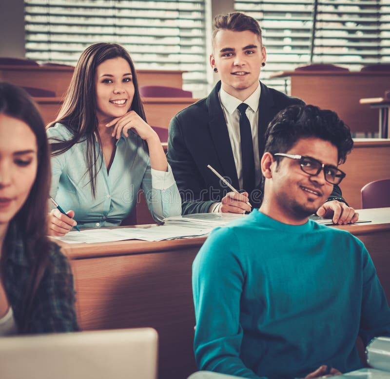 Multinational Group of Cheerful Students Taking an Active Part in a ...