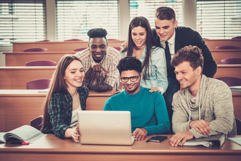 Multinational Group of Cheerful Students Taking an Active Part in a ...