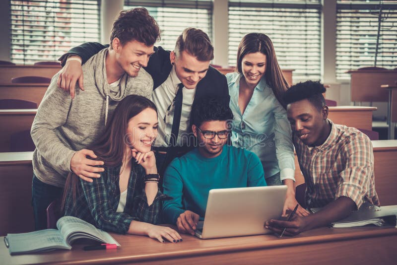 Multinational Group of Cheerful Students Taking an Active Part in a ...