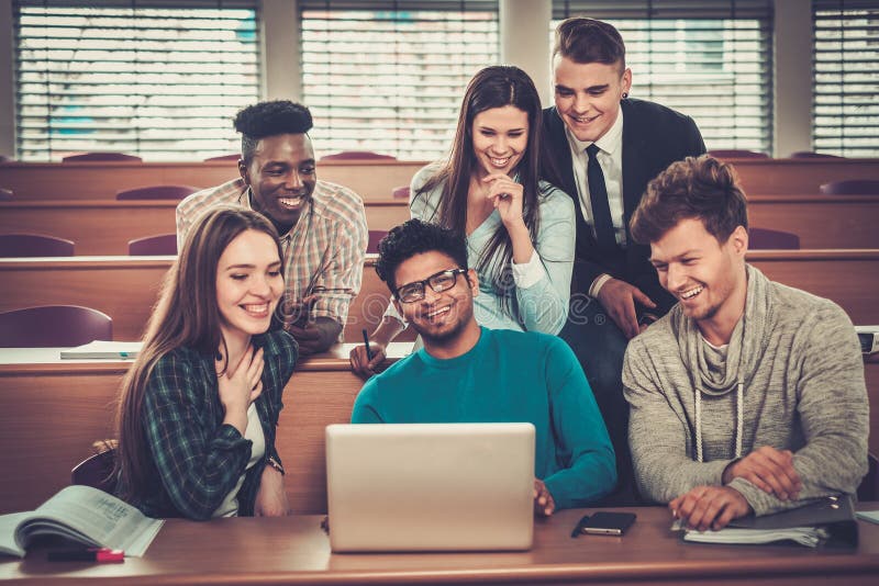 Multinational Group of Cheerful Students Taking an Active Part in a ...