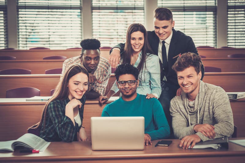Multinational Group of Cheerful Students Taking an Active Part in a ...
