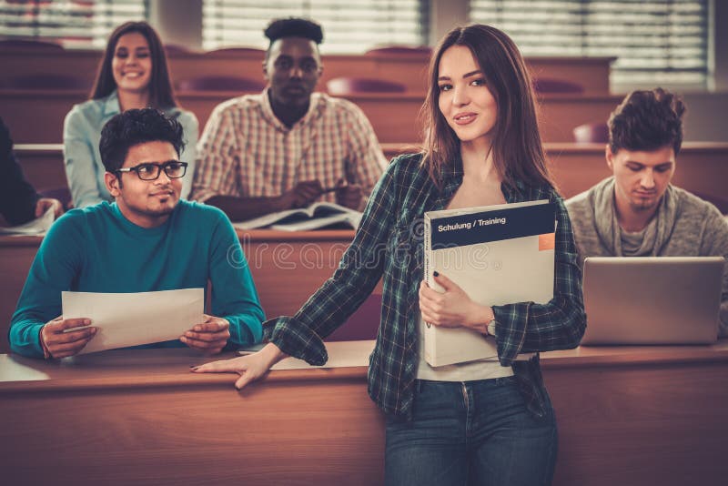 Multinational Group of Cheerful Students Taking an Active Part in a ...