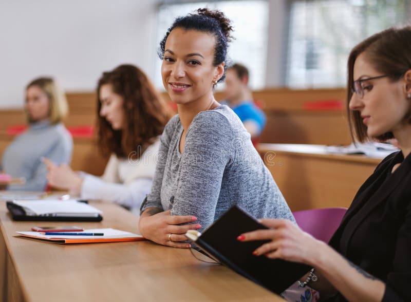 Multinational Group of Students in an Auditorium Stock Photo - Image of ...