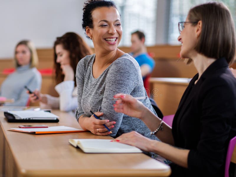 Multinational Group of Students in an Auditorium Stock Image - Image of ...