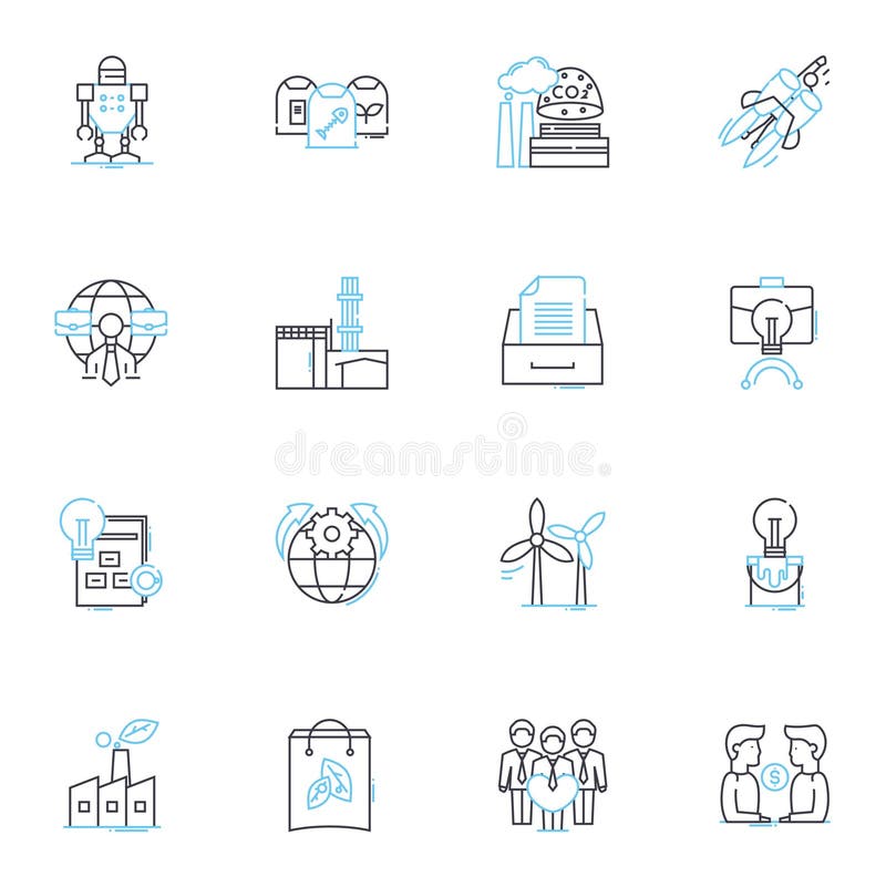 Multinational Industry Linear Icons Set. Globalization, Diversity ...