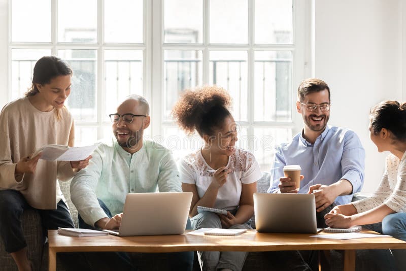Multinational Students Studying Together Working on Common Research ...