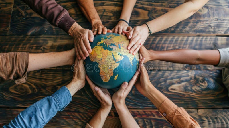 Multinational Team Working Together on a Global Stock Illustration ...