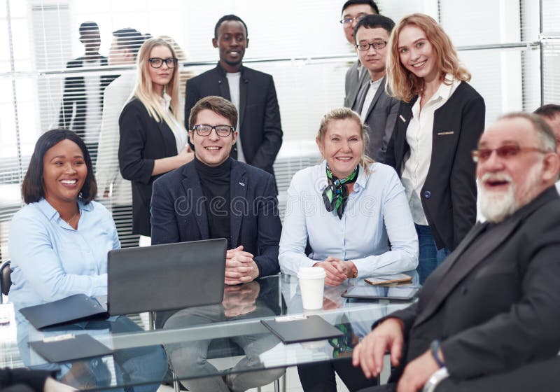 Multinational Working Group Sitting at the Office Desk. Stock Image ...