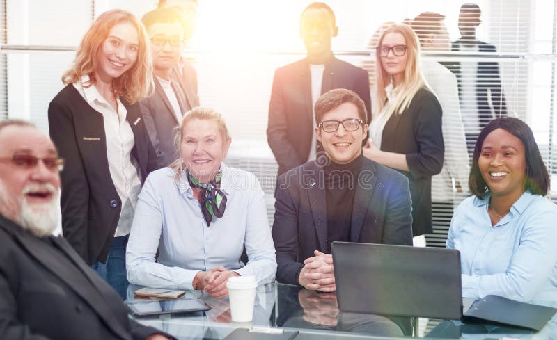 Multinational Working Group Sitting at the Office Desk. Stock Photo ...