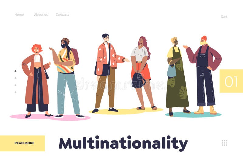 Multinationality Concept of Landing Page with Group of Multinational ...