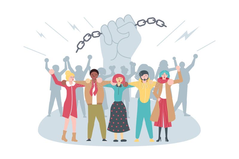 Multinationality Crowd Standing Together Stock Vector - Illustration of ...