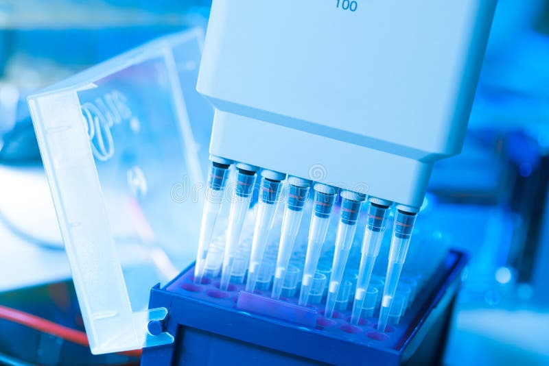 Multipipette stock image. Image of pipette, multichannel - 26507745