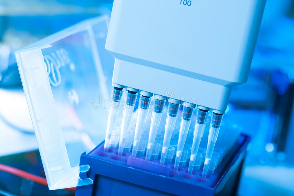 Multipipette stock image. Image of pipette, multichannel - 26507745